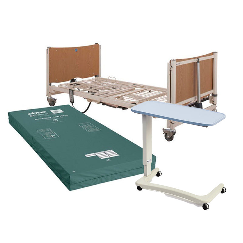Solite Pro Electric Bed and Mattress + Easylift Overbed Table | Manage ...